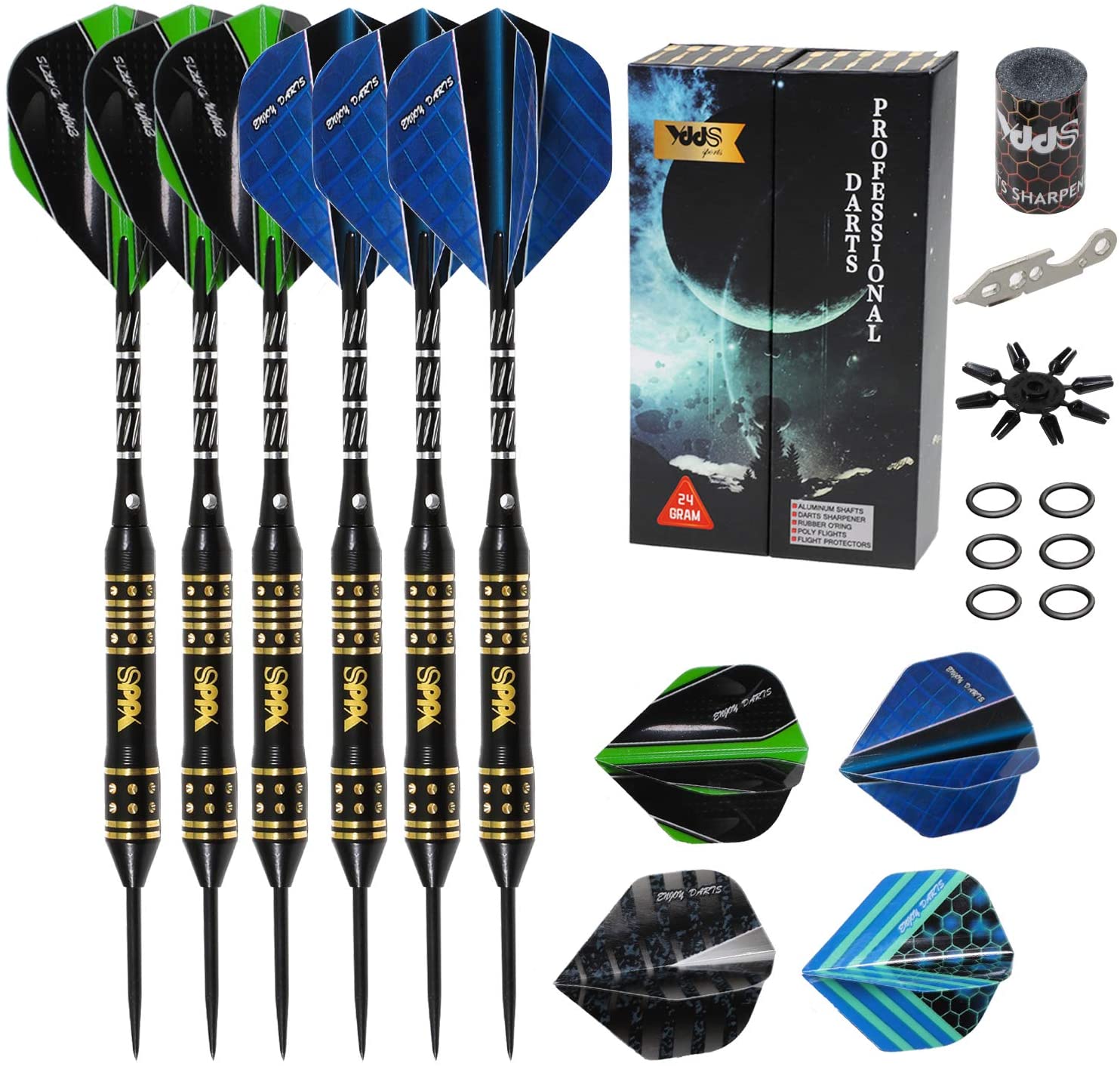 Professional Steel Tip Darts with Brass Barrel Darts+ Aluminum Shafts ...