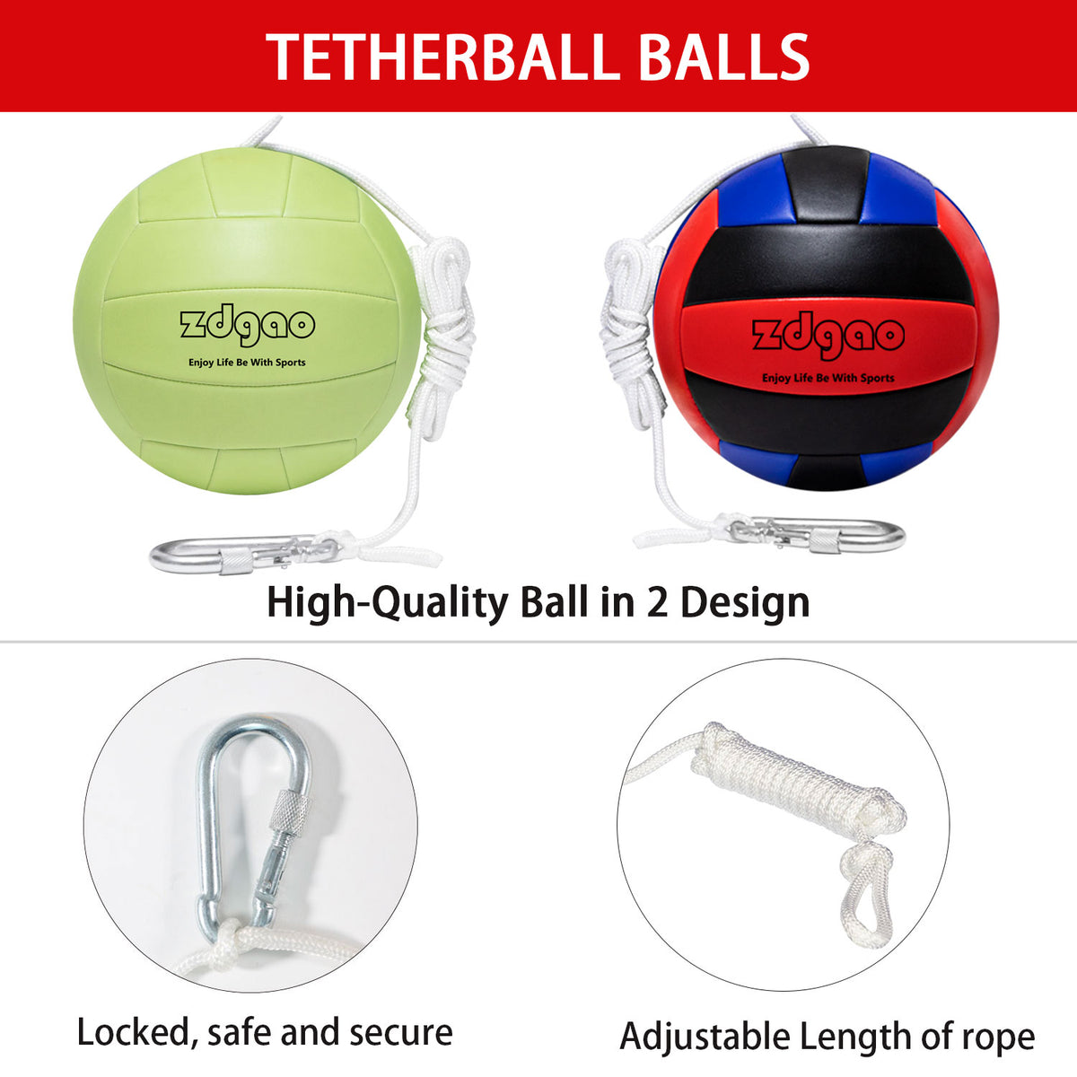 Portable Tetherball Set with Base | Tether Ball and Rope with Poles fo ...